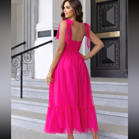 Rebellious Rose | Dresses | Joyfunear Tie Shoulder Ruched Bust Ruffle ...